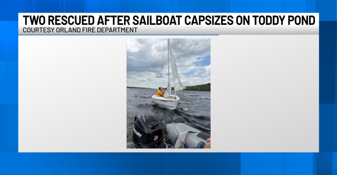 Two rescued after sailboat capsizes on Toddy Pond
