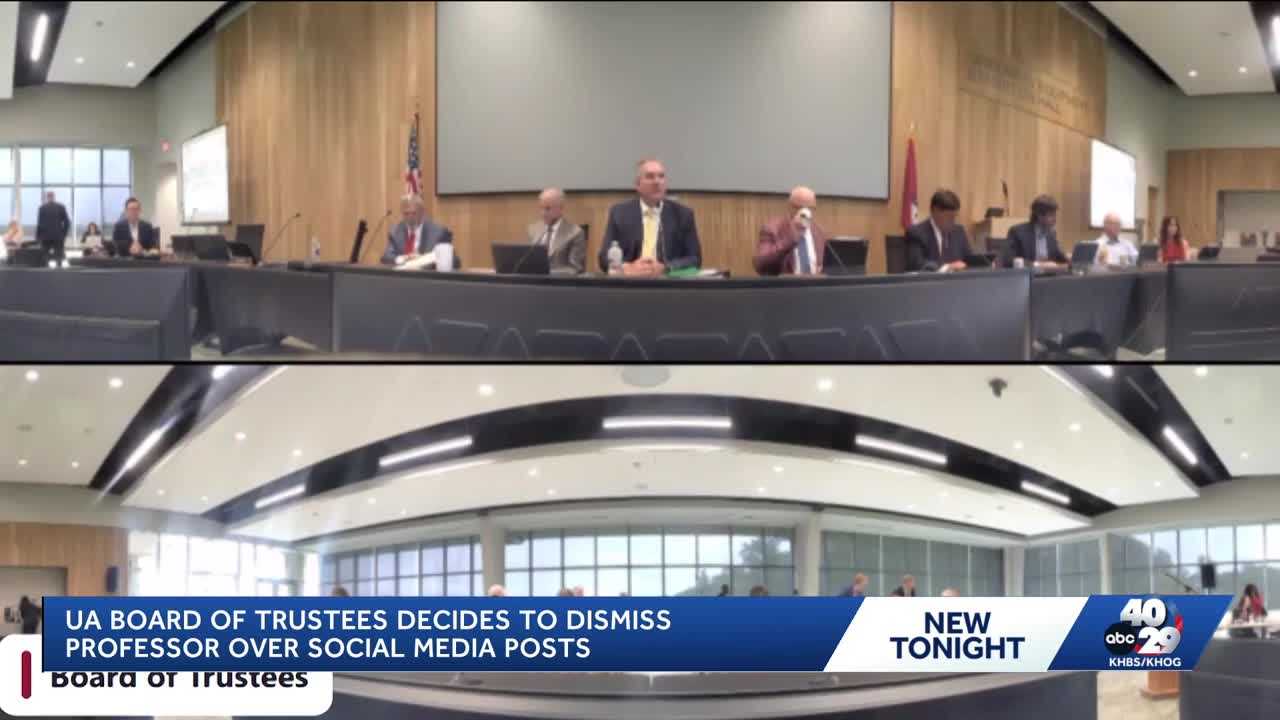 University of Arkansas trustees hear arguments in professor’s appeal ...