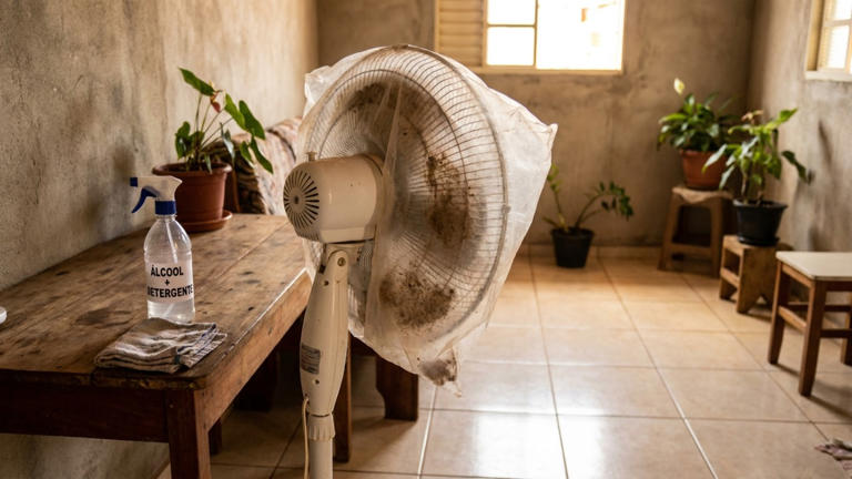 Coloque um saco plástico no ventilador e ligue ele, você vai ver que a ...