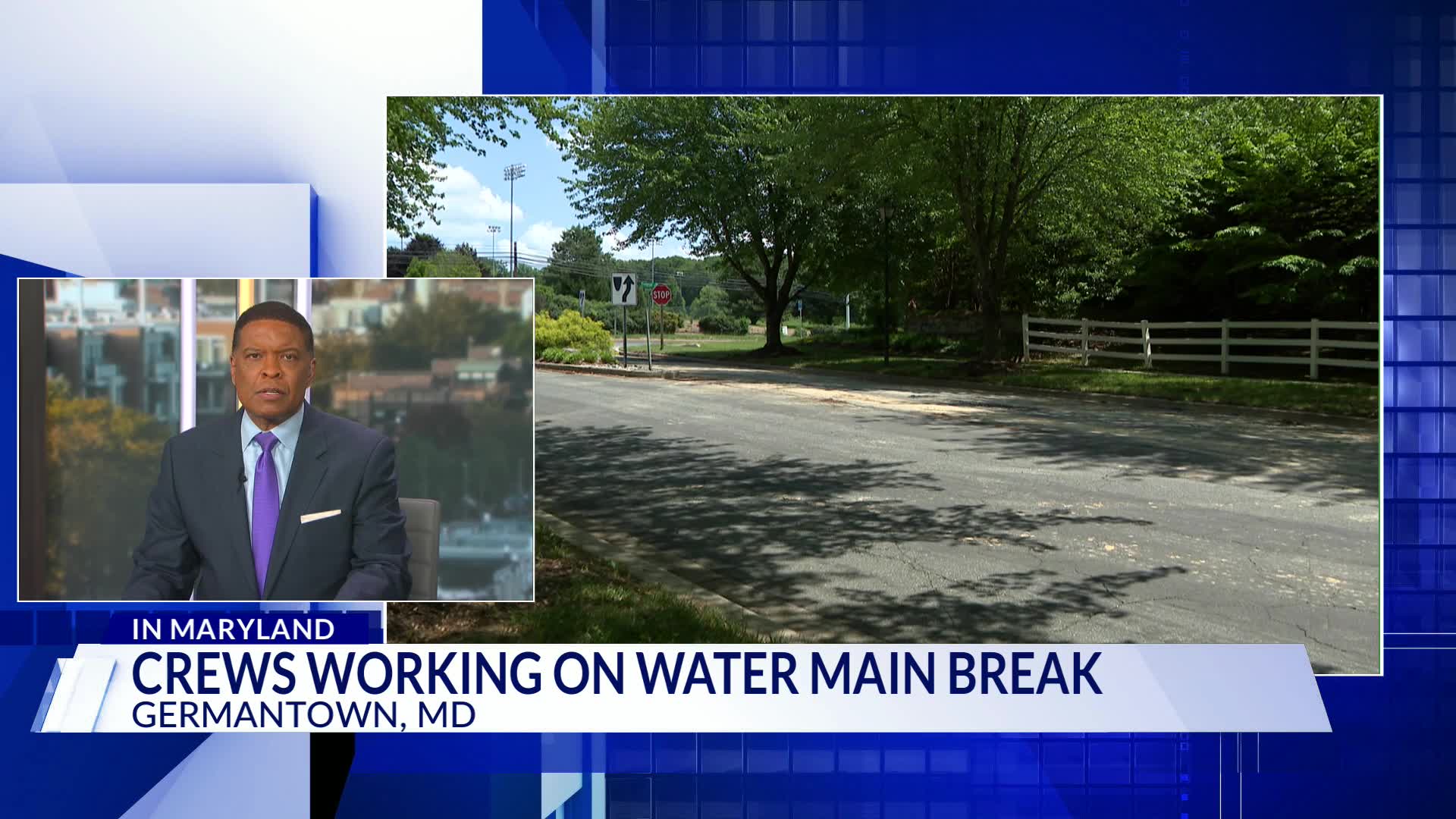 Crews work on water main break in Germantown