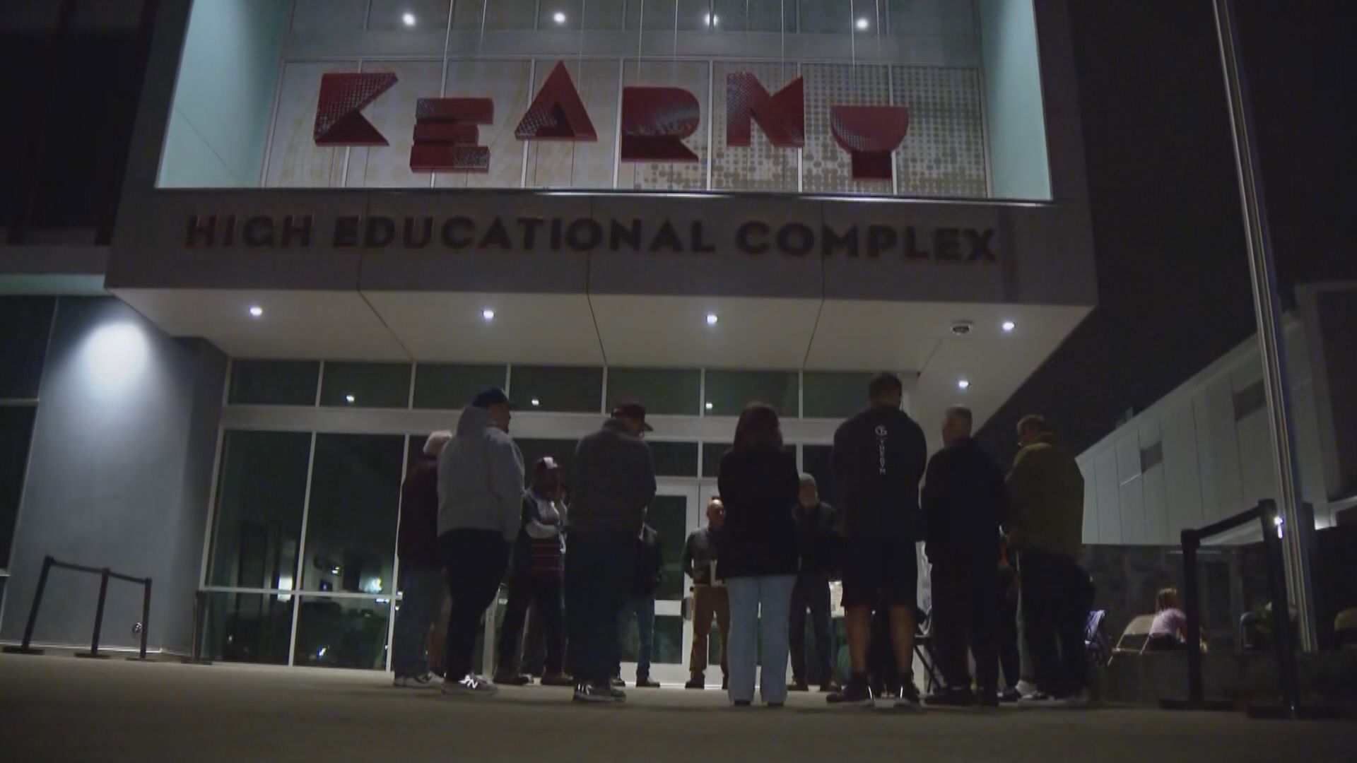 Vigil for coach John Beam at Kearny High School November 2025