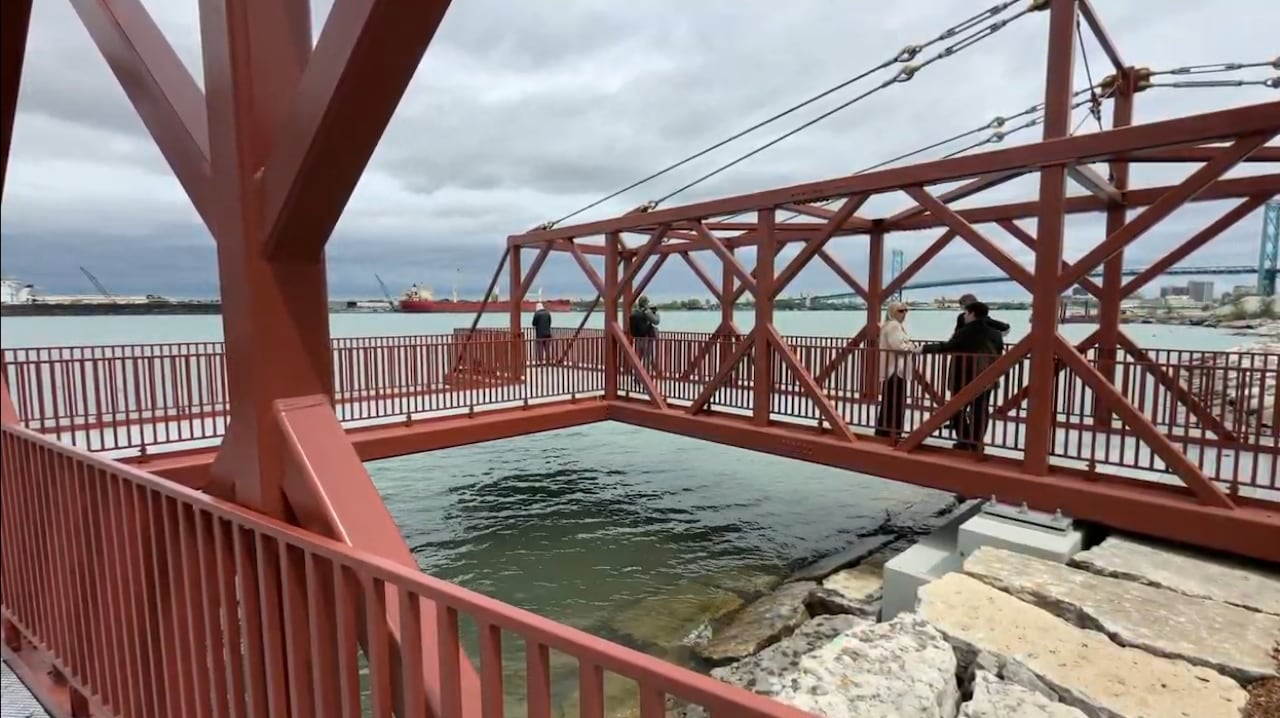 This pier over the Detroit River is now open for all to enjoy