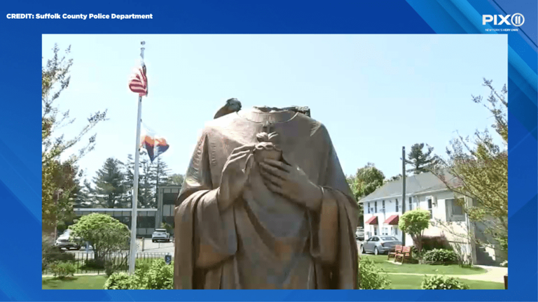 Woman accused of beheading Jesus statue in NY, police say