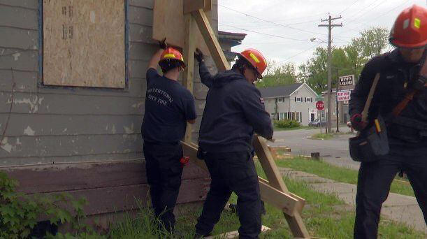 Watertown firefighters train for building collapse