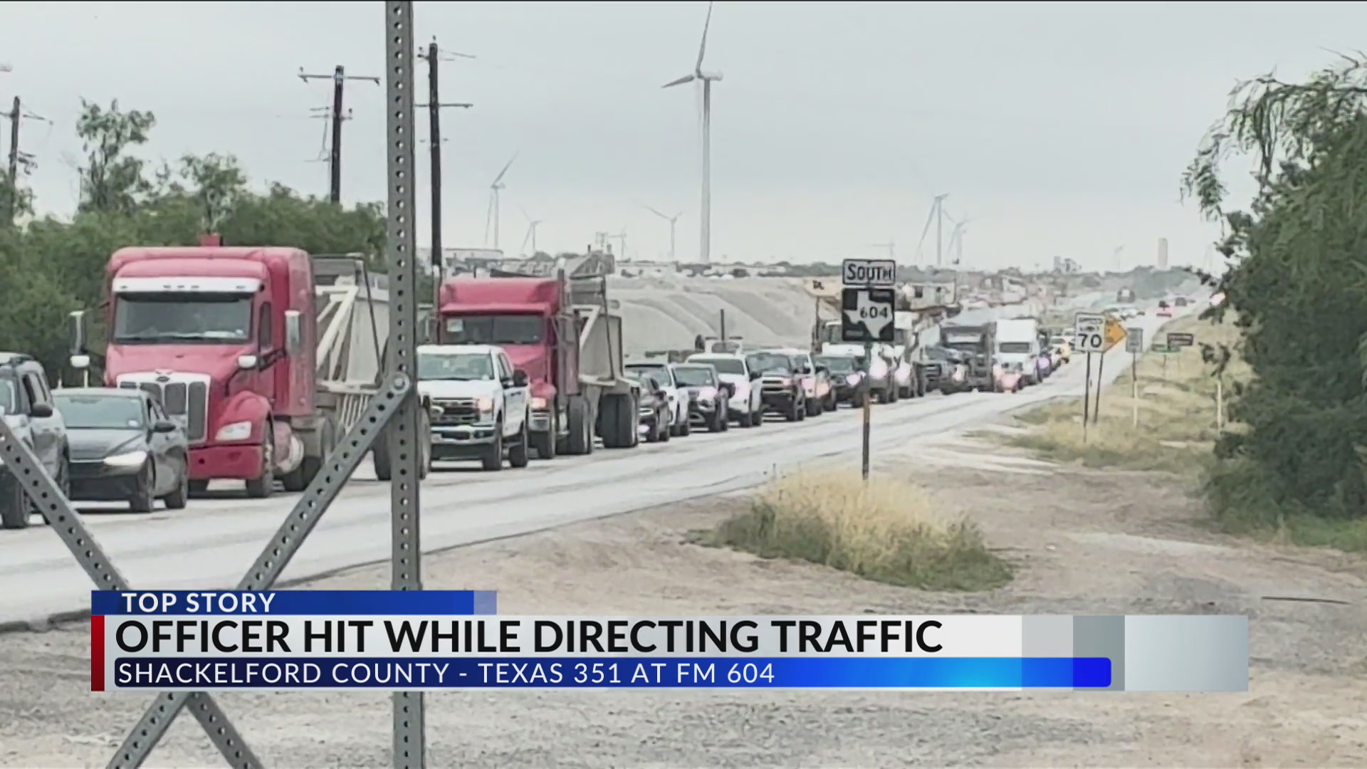 Officer hit while directing data center traffic in Shackelford County