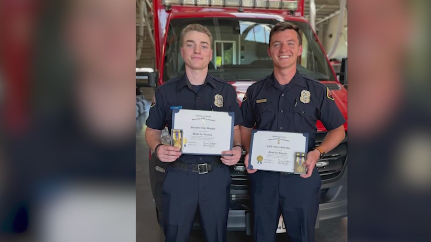 Paramedic and EMT recognized for bravery in medical helicopter crash rescue
