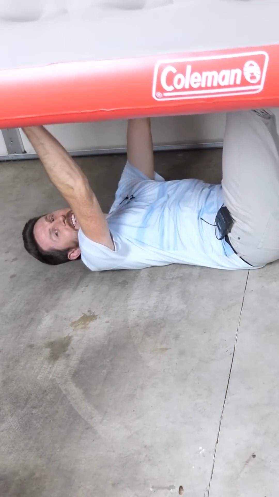Filling an air mattress with helium to see if I can float!