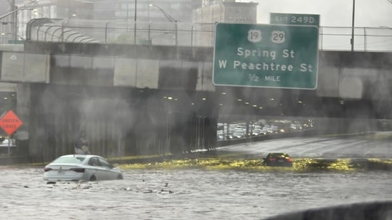 Atlanta under flash flood warning: Scary videos show cars stuck on ...