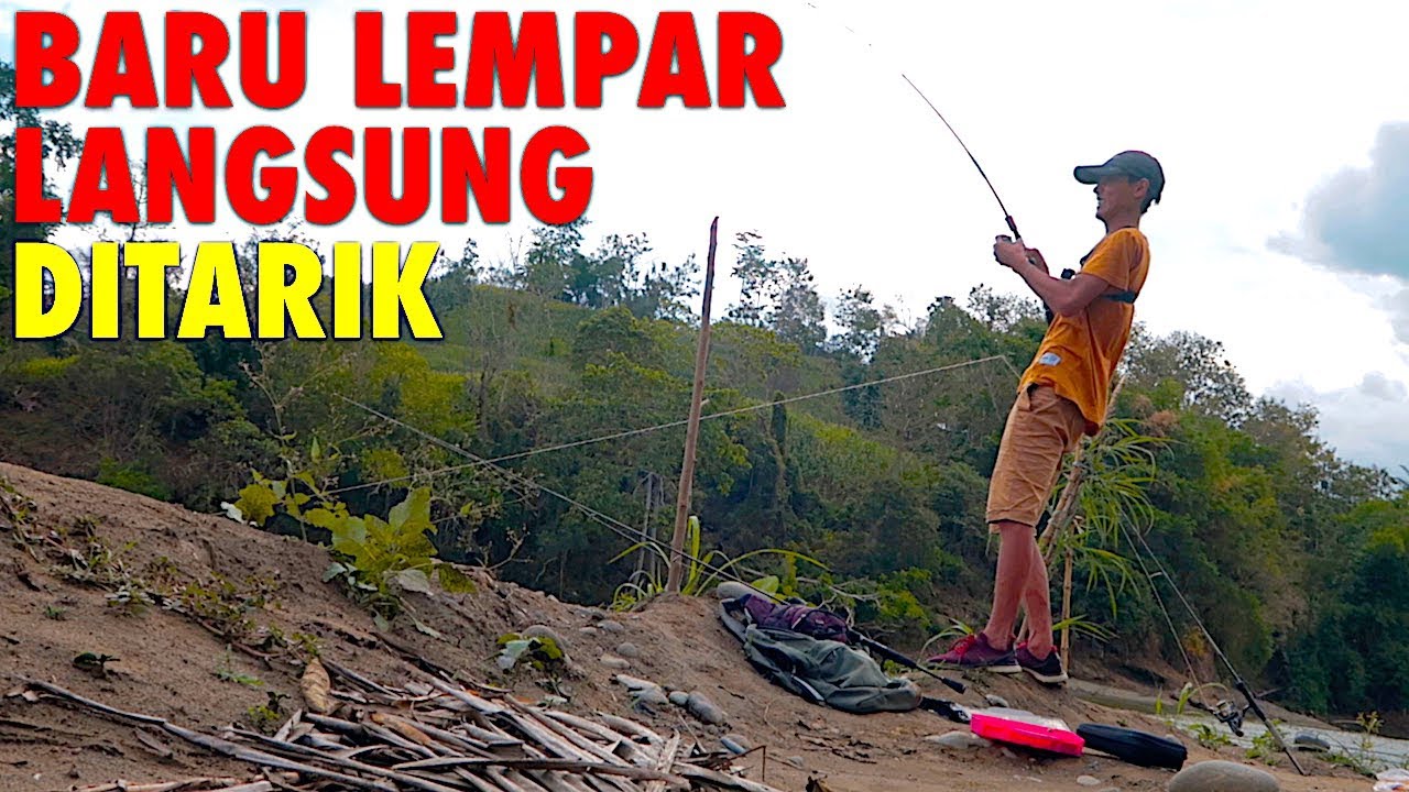 Baru lempar langsung disambar ikan besar sampai pancing hampir patah