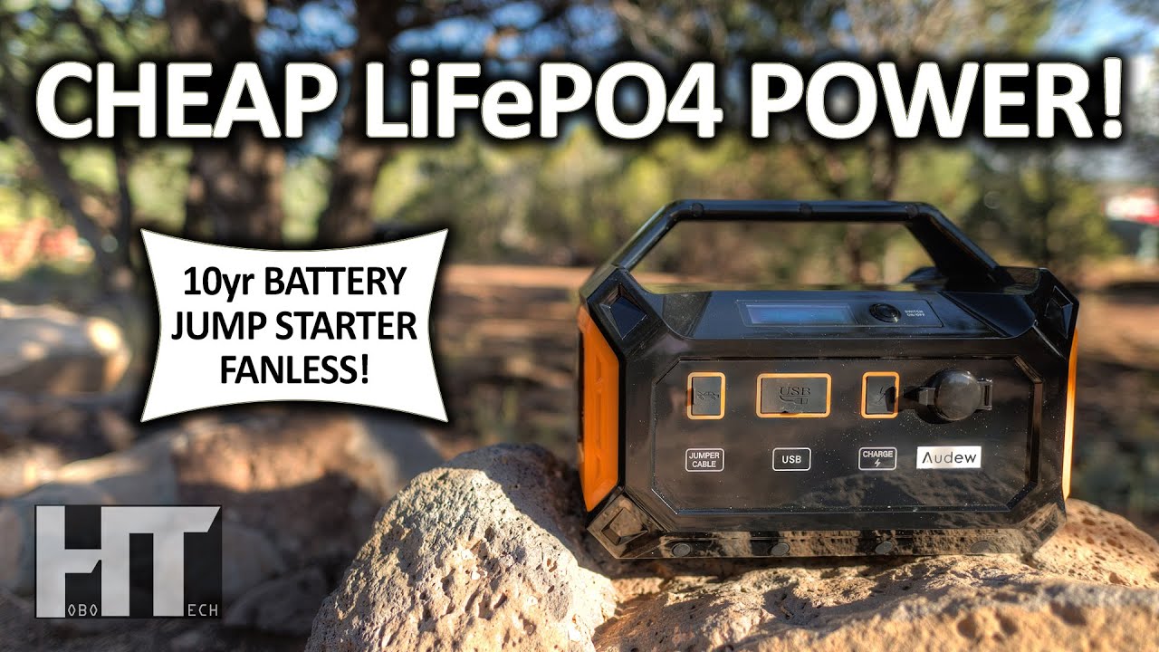 AUDEW 300Wh LiFePO4 silent solar generator jump starter portable power ...
