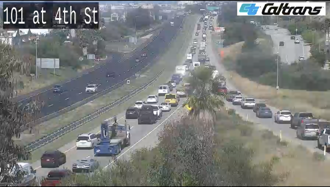 Fiery crash blocks traffic on Highway 101 along SLO County coast
