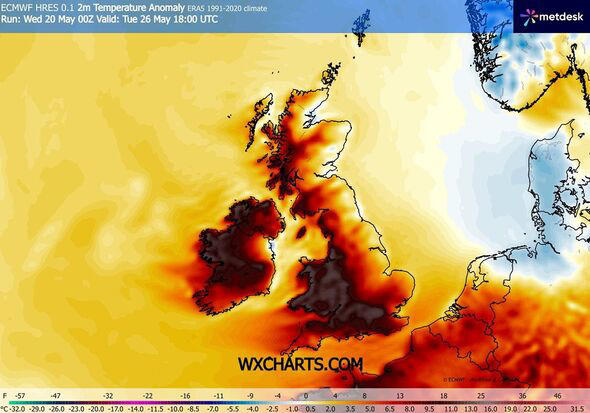 UK weather maps show 30C mini-heatwave hitting 8 counties in May - full ...