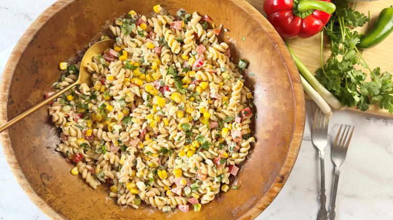 Elote corn pasta salad recipe