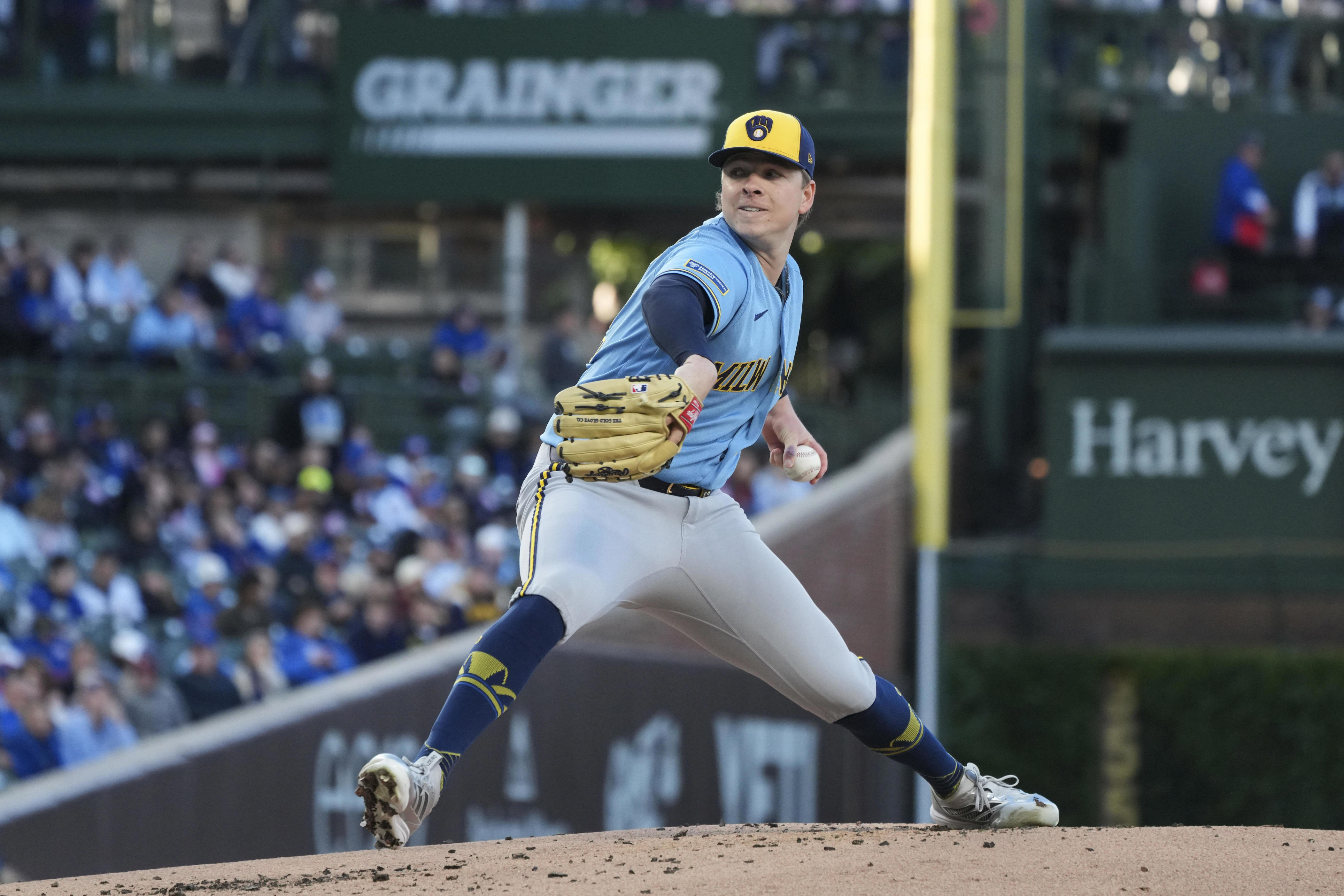 Dominant Harrison leads Brewers to 5-0 victory, sweep of Cubs