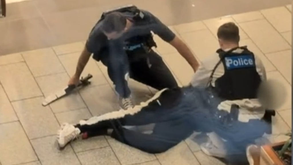 Boy allegedly holding machete during dramatic shopping centre arrest