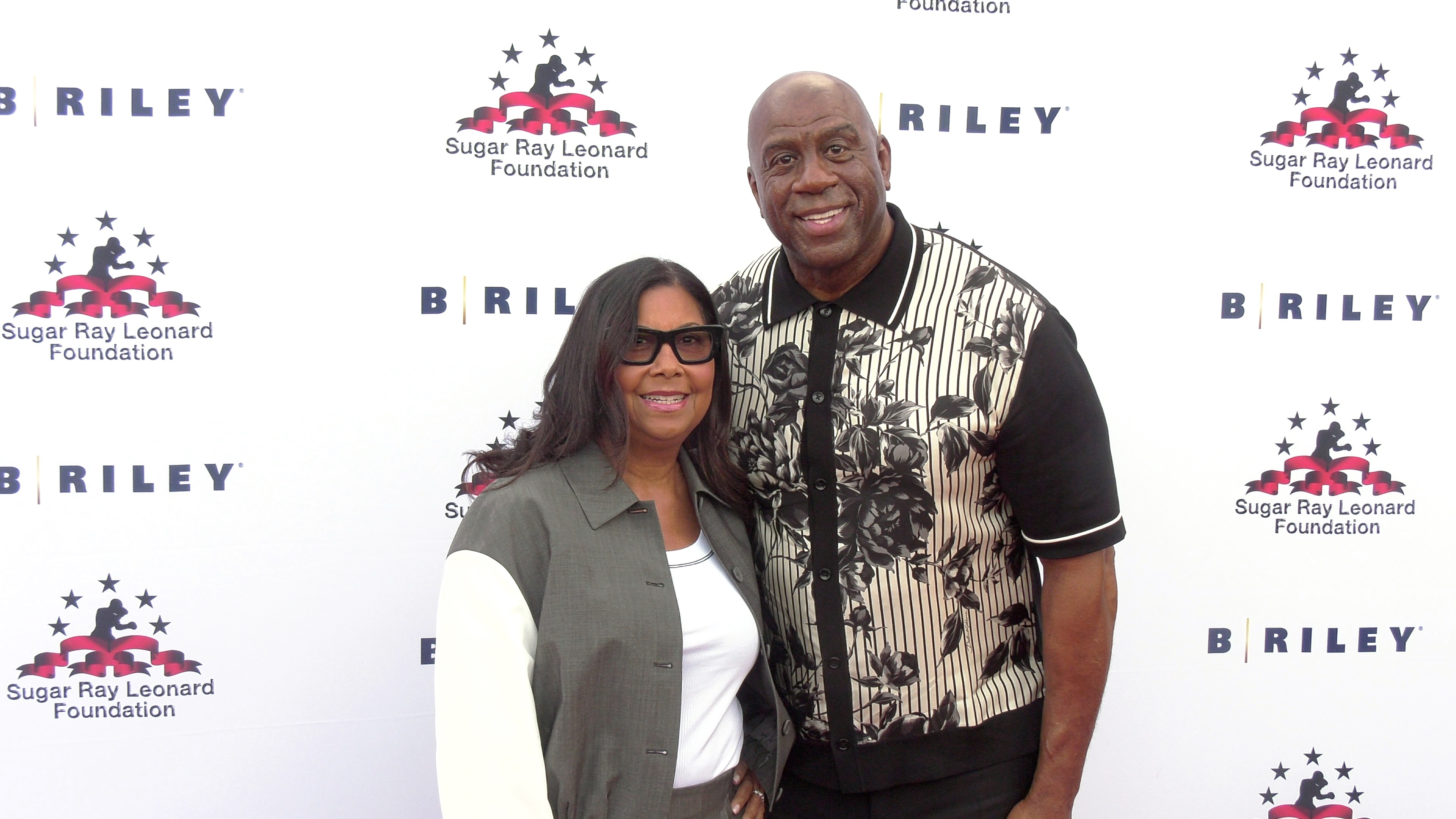 Magic and Cookie Johnson attend the Sugar Ray Leonard Foundation's 15th ...