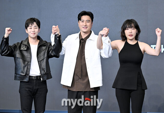[MD포토] 안정환-딘딘-이은지, '티키타카쇼 MC들'
