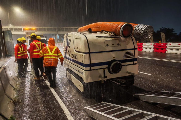 Hong Kong deploys ‘water-pumping dragon’ machines to clear flooding ...