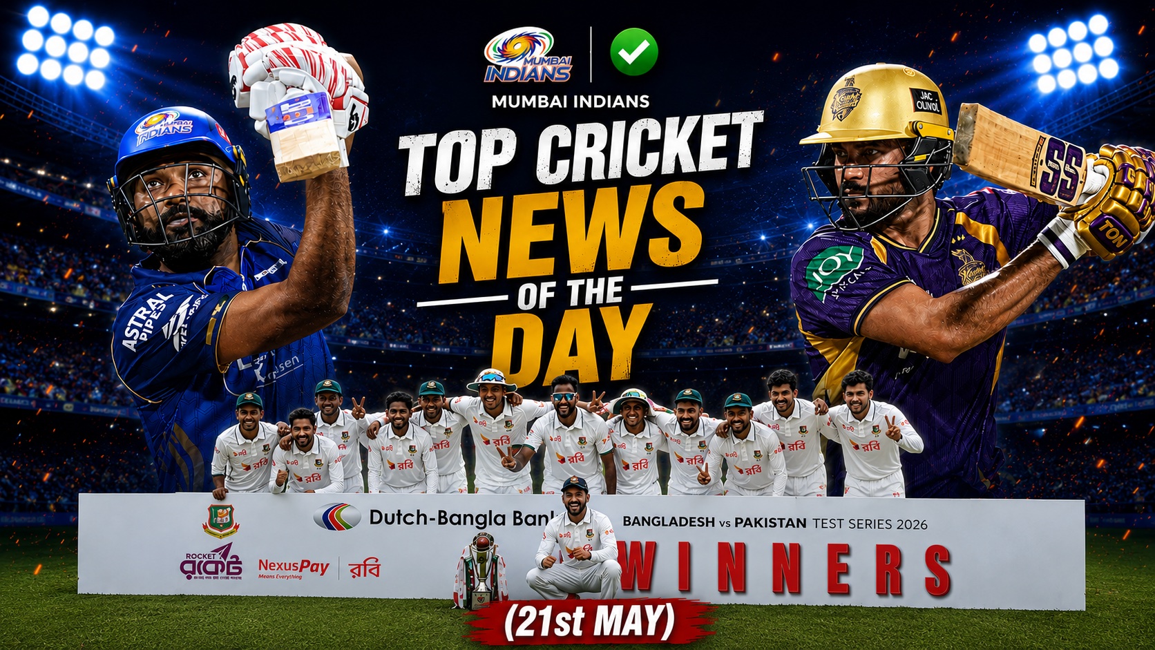 Kolkata beat Mumbai by 4 wickets | Latest cricket news | #KKRvsMI # ...
