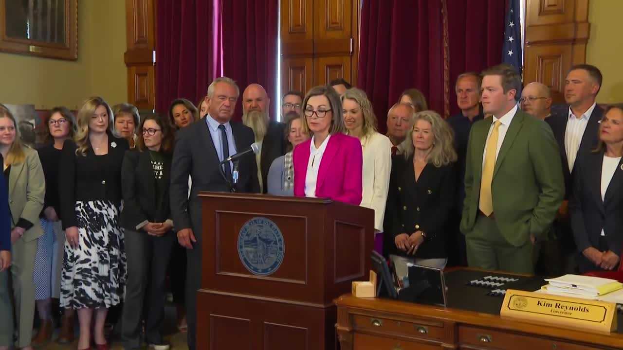 Iowa Gov. Kim Reynolds signs MAHA bill into law alongside Robert F ...