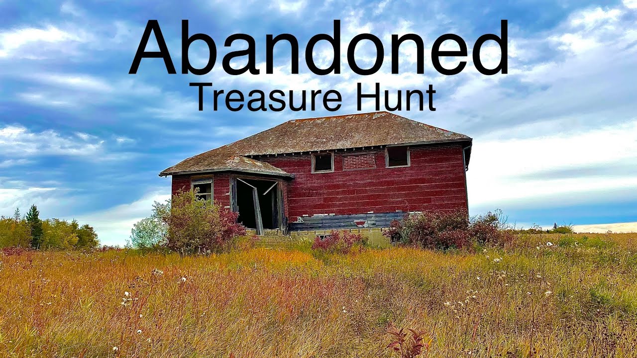 Abandoned country treasure hunt and rural exploration adventure