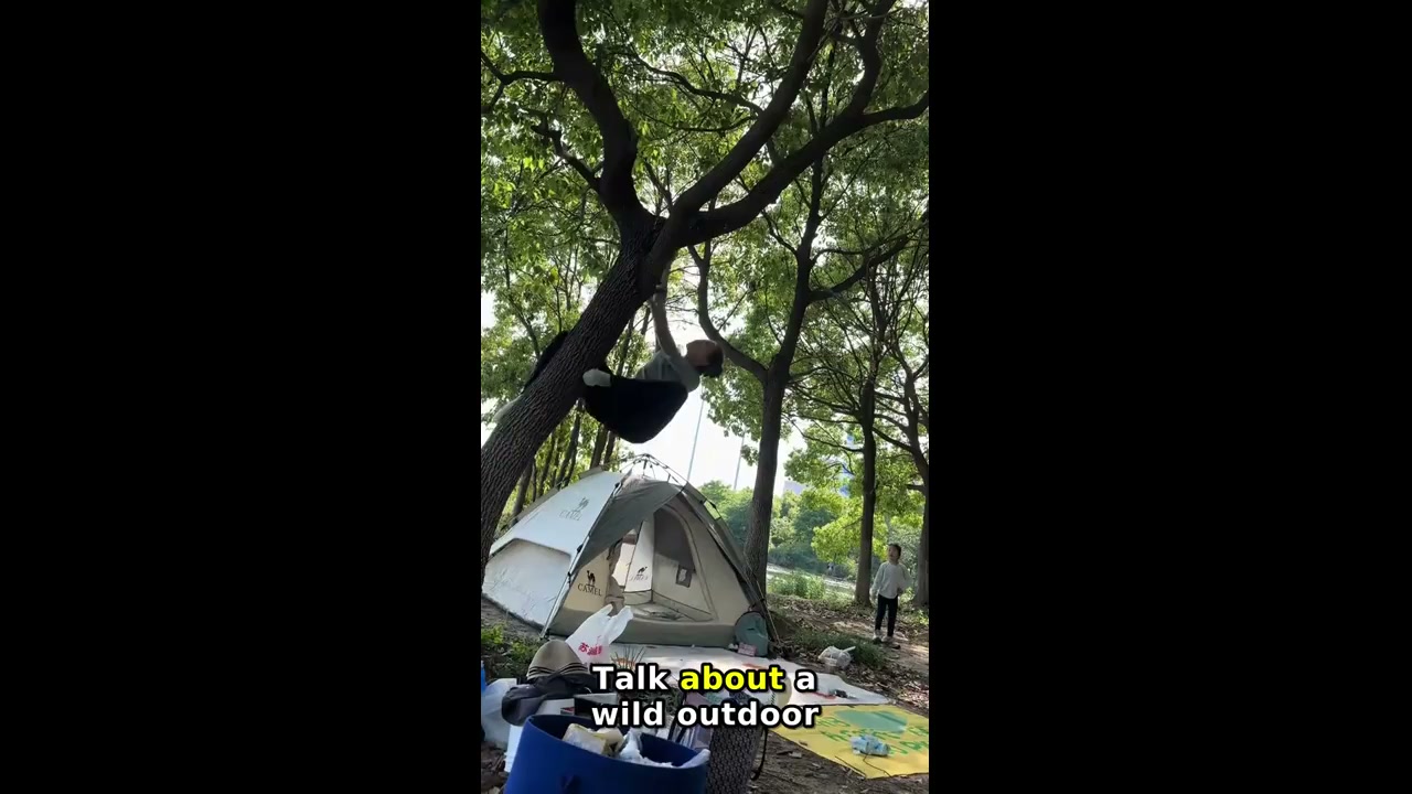 Camping fail: Woman falls climbing tree in Shanghai