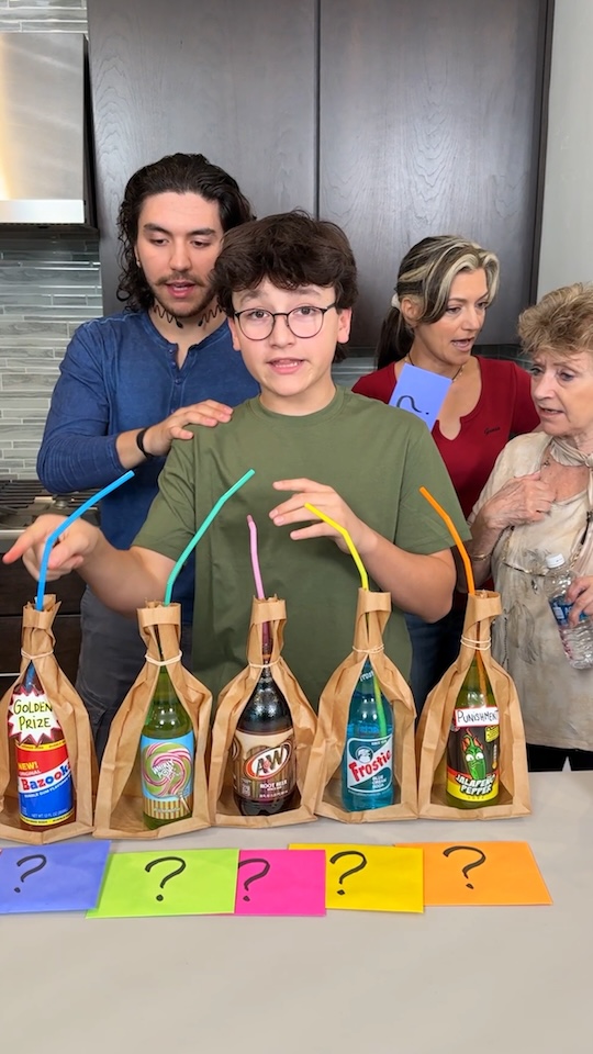 Fizz and fun family soda bottle guessing game