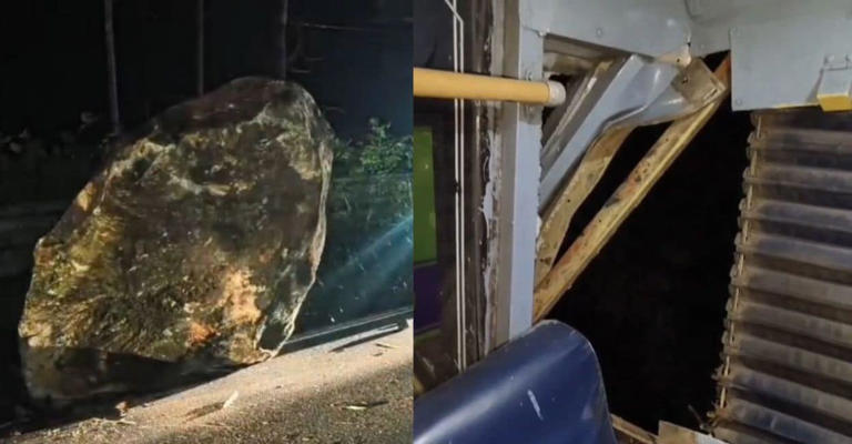 One person injured after rock falls on moving KSRTC bus in Idukki
