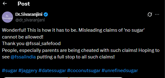 Doctor reacts to FSSAI's notice to food brands over no-added sugar claims