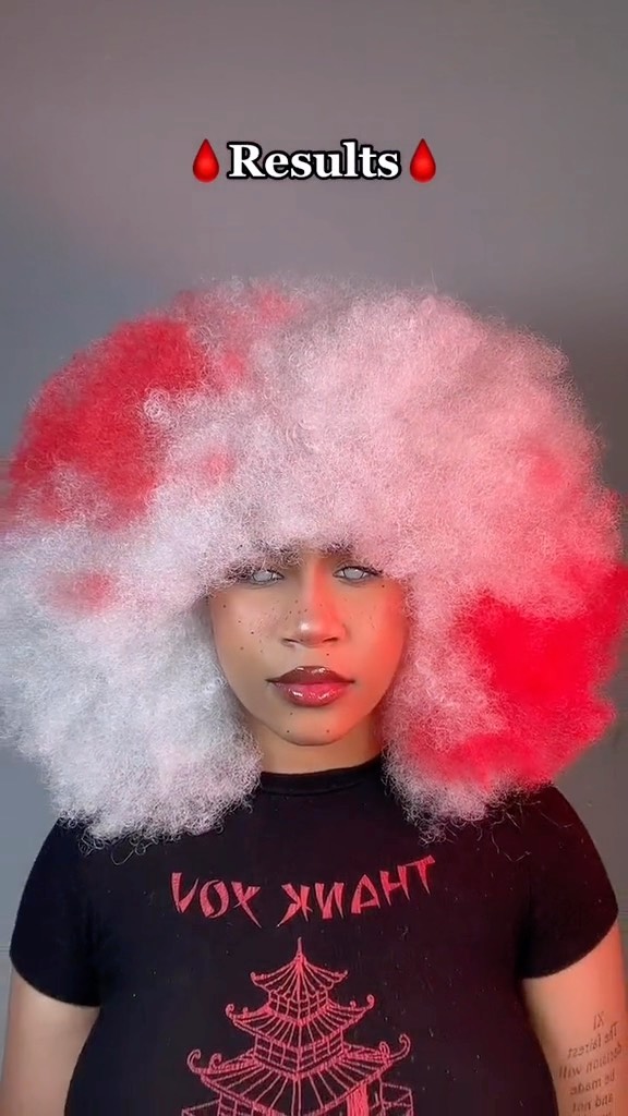 Blood splatter afro art inspired hair creation