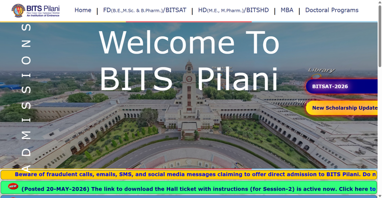 BITSAT 2026 admit card released for session 2 at admissions.bits-pilani ...