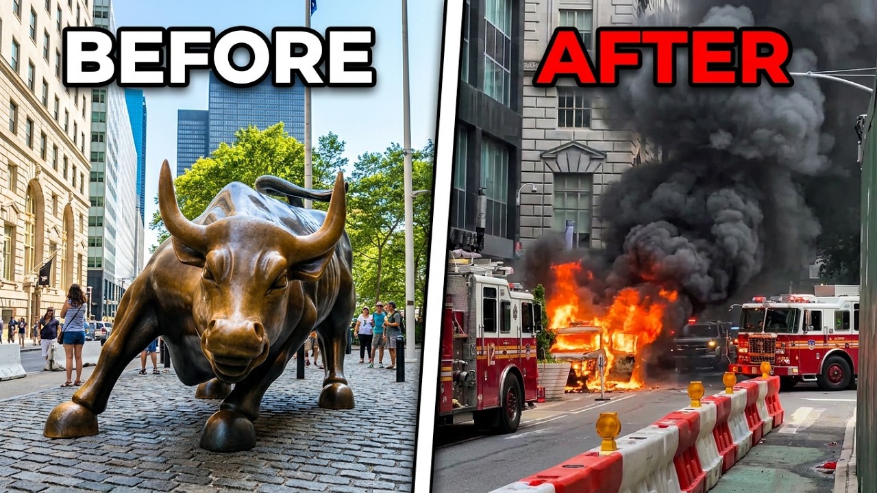 Car explodes at Wall Street Bull in NYC