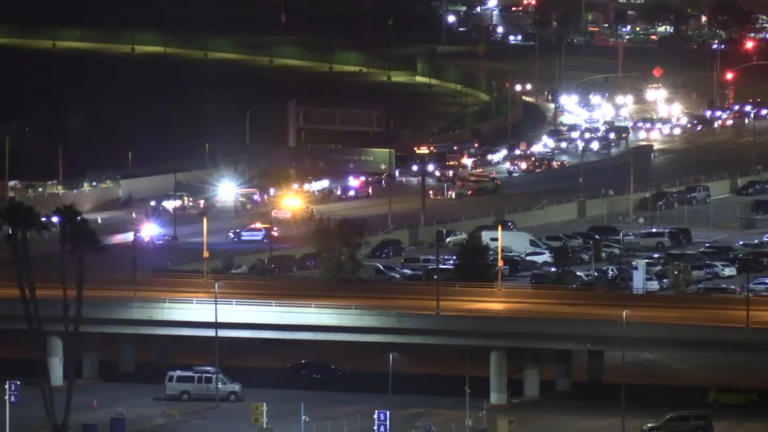 Traffic delays near LAX after gas line and water main struck