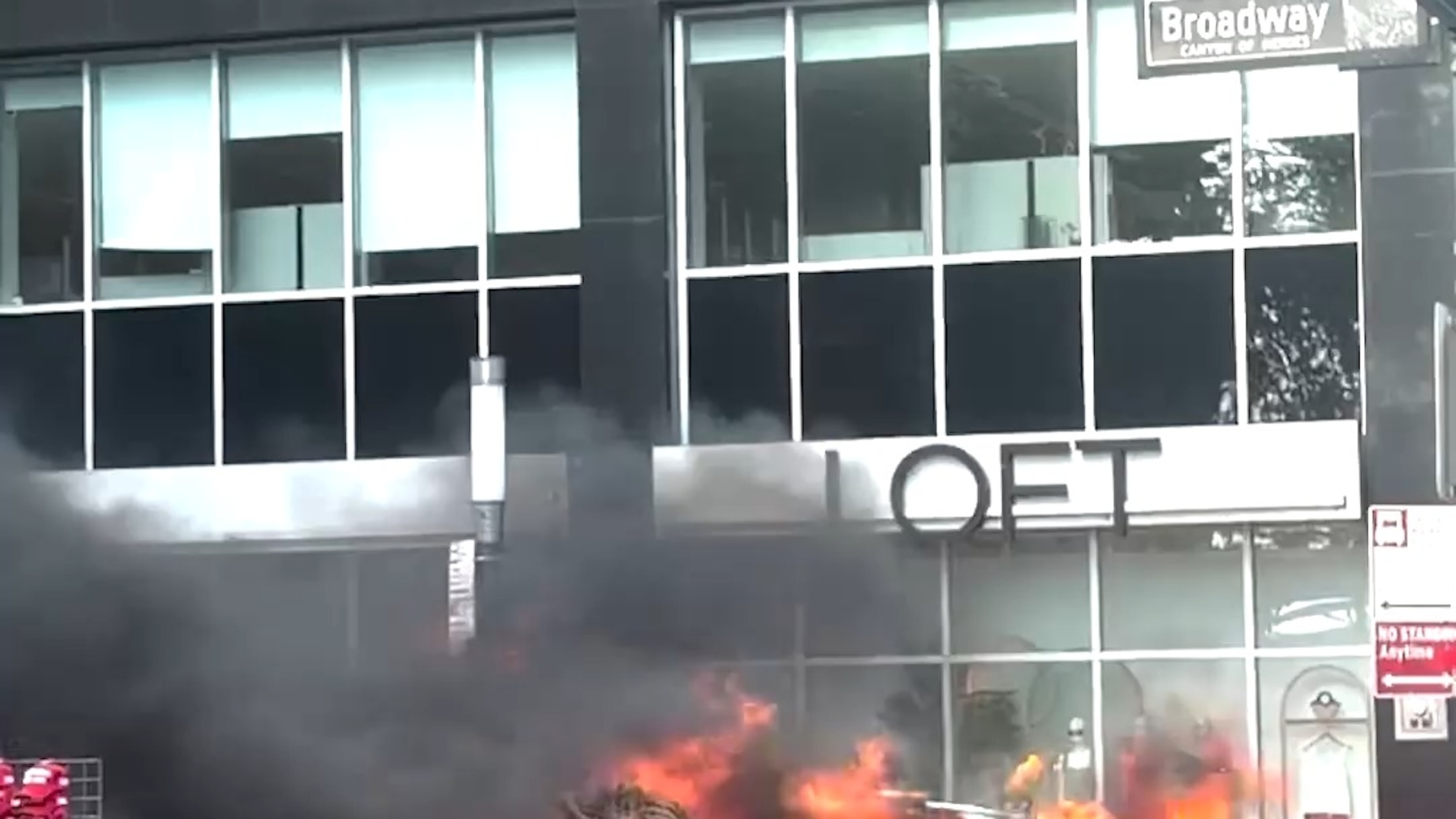 Car catches fire and explodes in Lower Manhattan