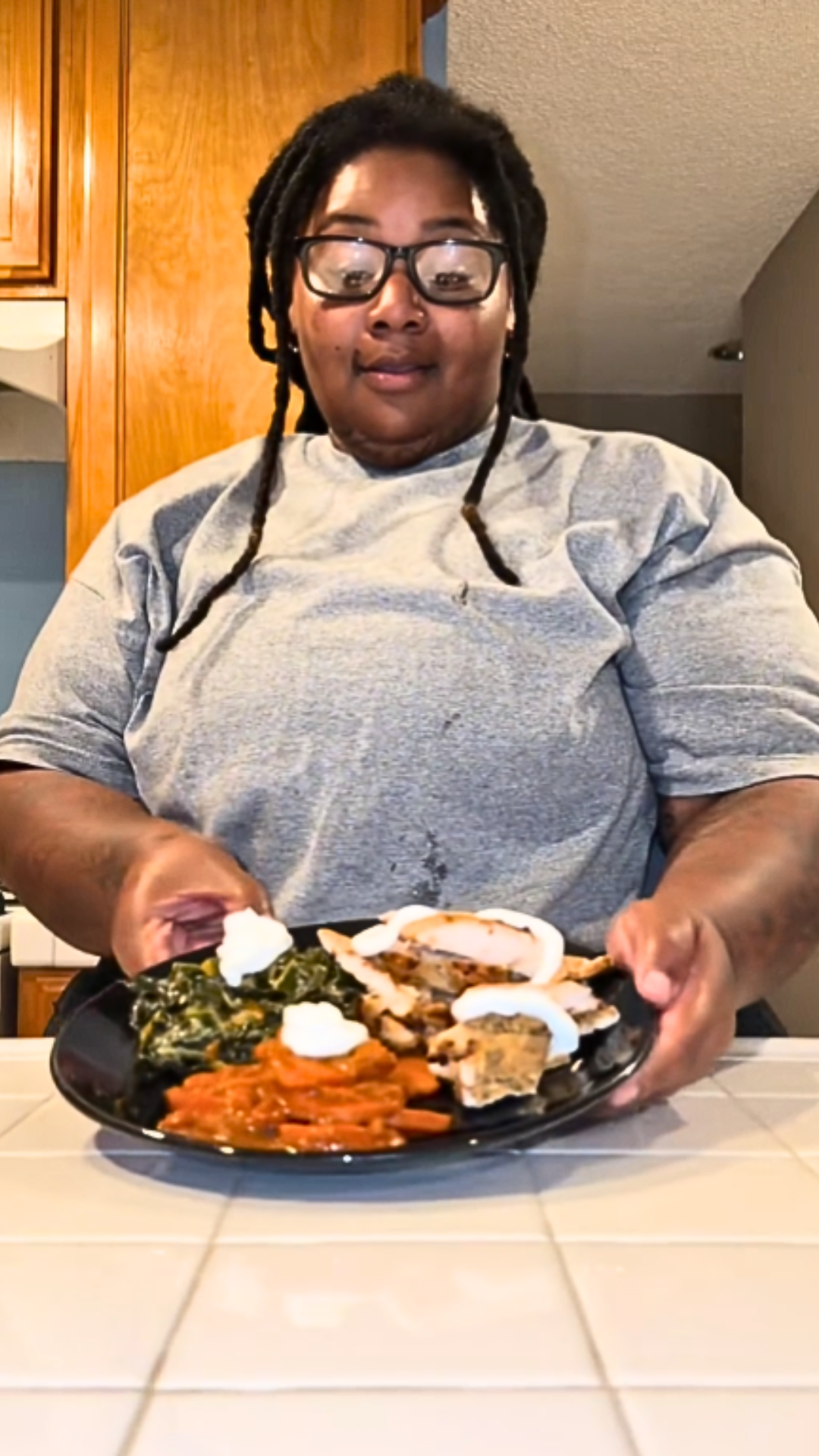 Healthy Plate Greens Yams Chicken Breast