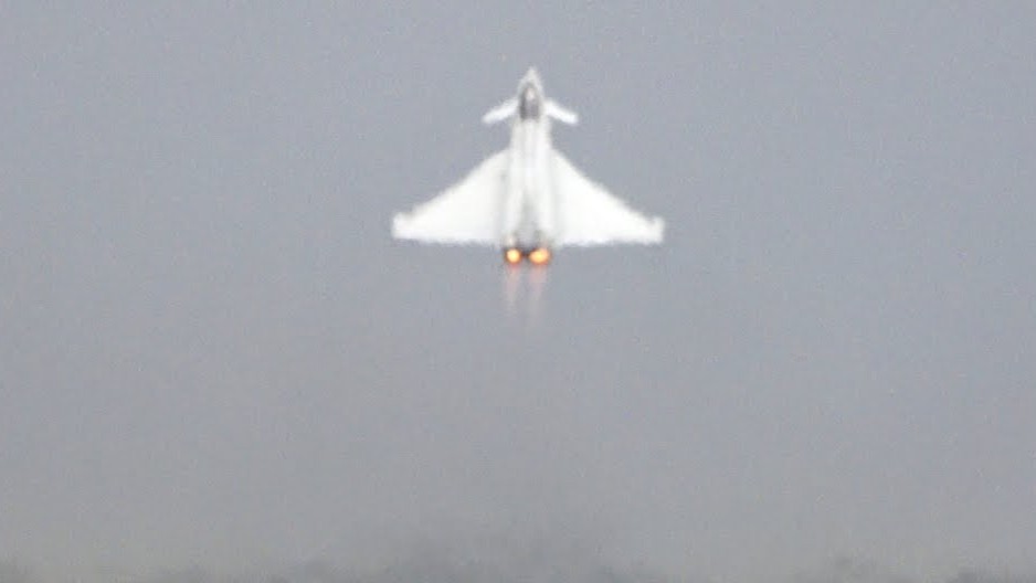 Watch this RAF Typhoon take off - then punch straight vertical