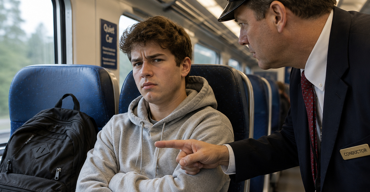 The train conductor said I can’t save a seat for my friend by putting ...