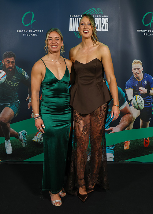 Steal her style: Anna McGann's 'phenomenal' lacy dress for rugby awards
