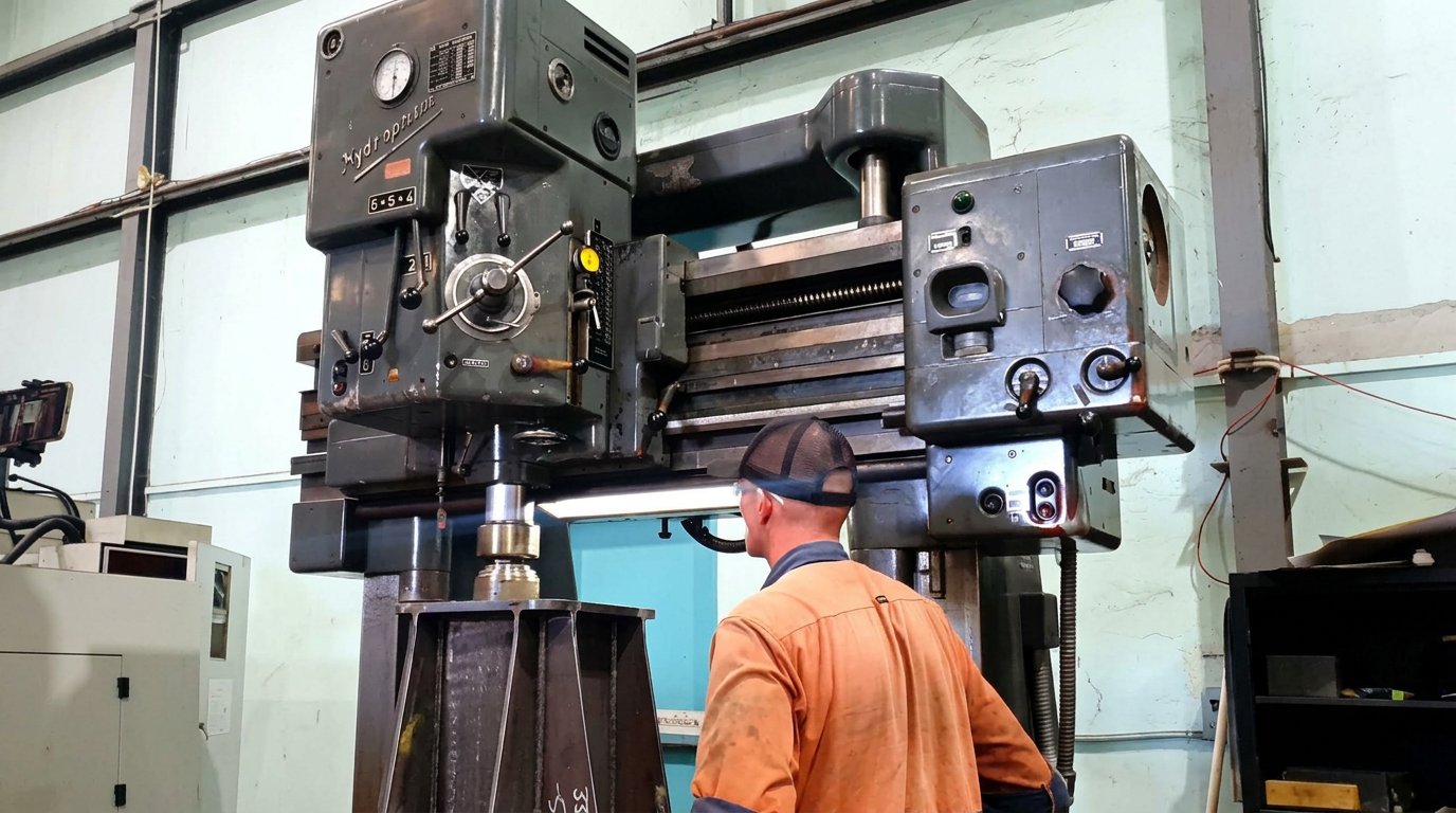 Milling a robot stand on the jig borer