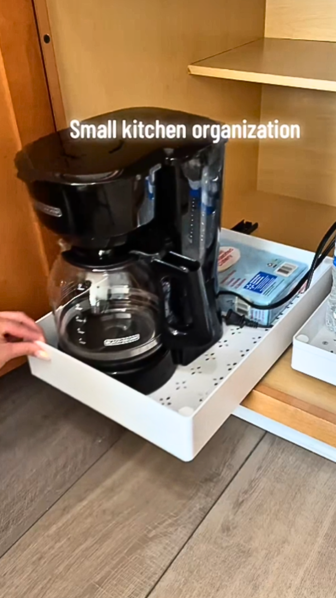 Organize with pull-out drawers and storage bins