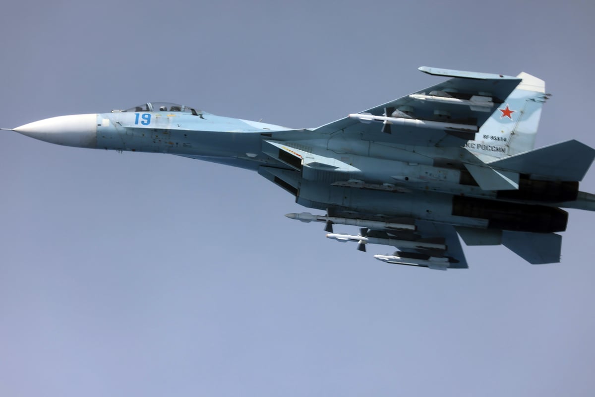 Watch: Russian jet flies just metres from RAF spy plane over Black Sea