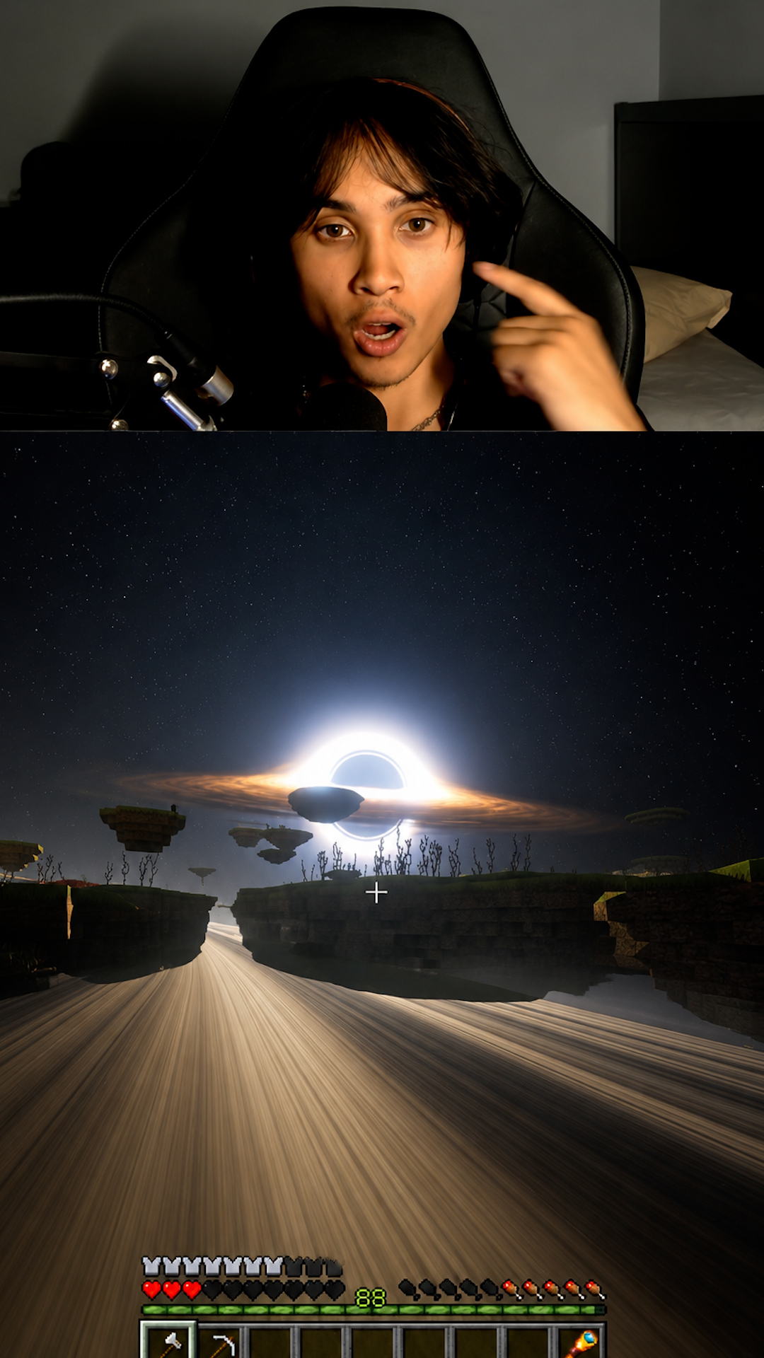 How far can a Minecraft character fall into space?