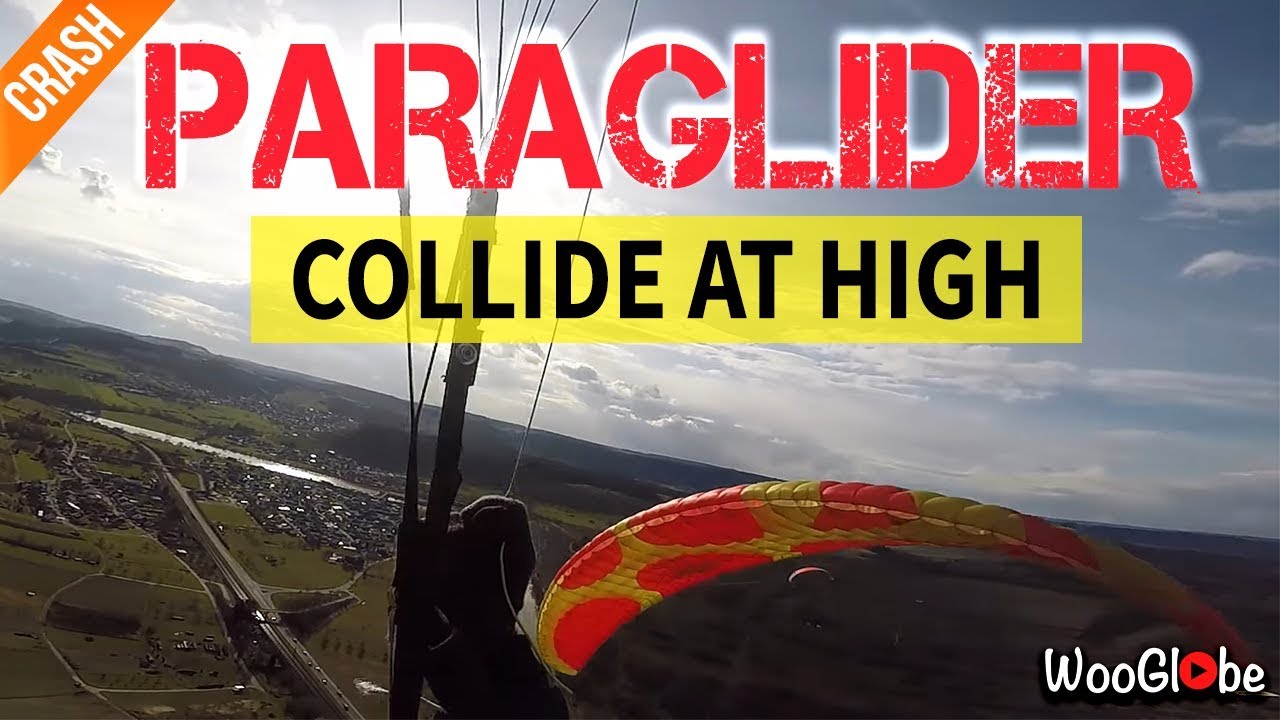 Close call: Paragliders mid air collision / crash || WooGlobe