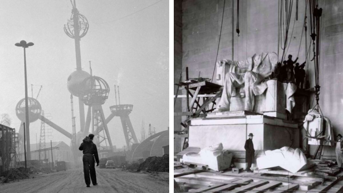 19 vintage photos of the construction of historical monuments