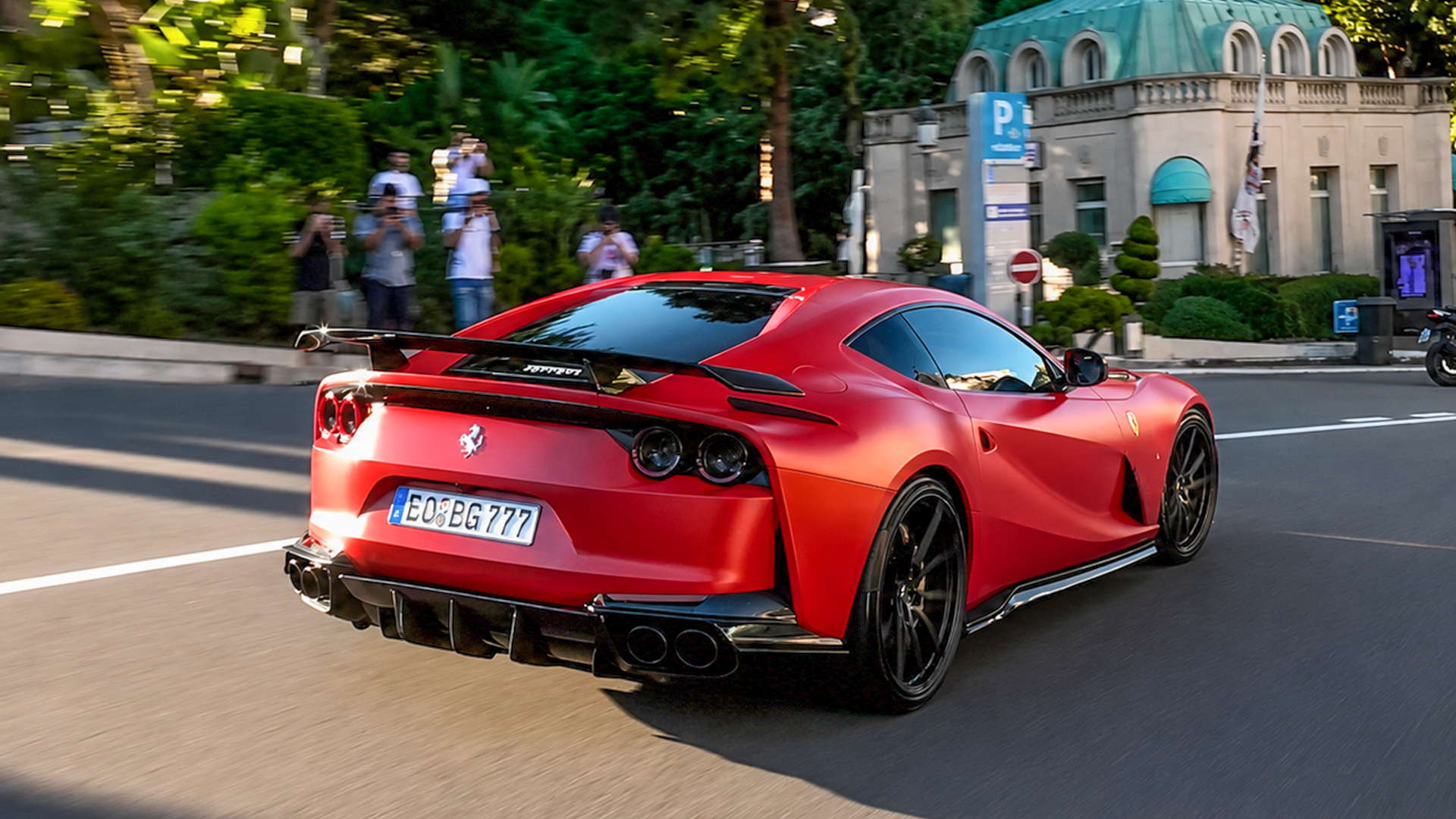 Ferrari 812 Competizione of a millionaire cruises Monaco