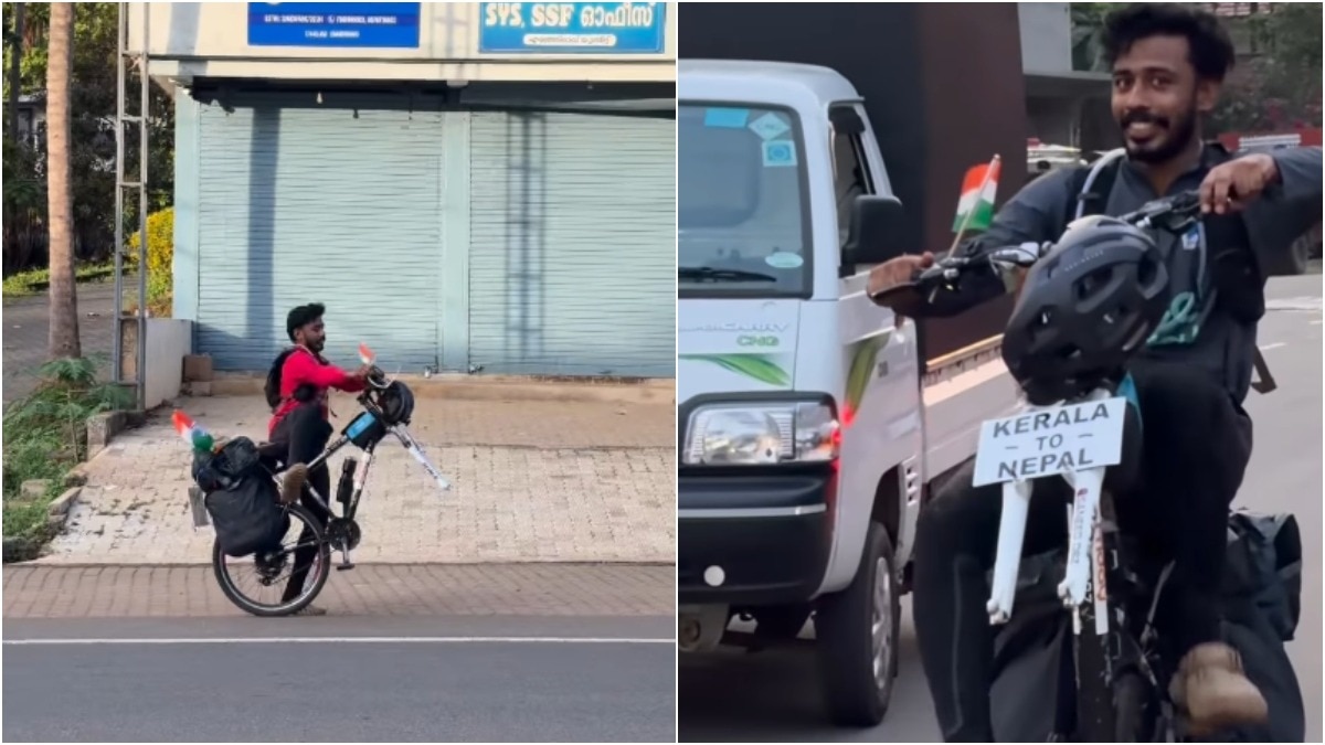 Man travels from Kerala to Nepal on a one-wheel cycle like gravity is ...