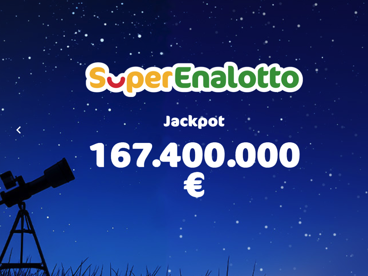 SuperEnalotto, il jackpot record vale 167 milioni