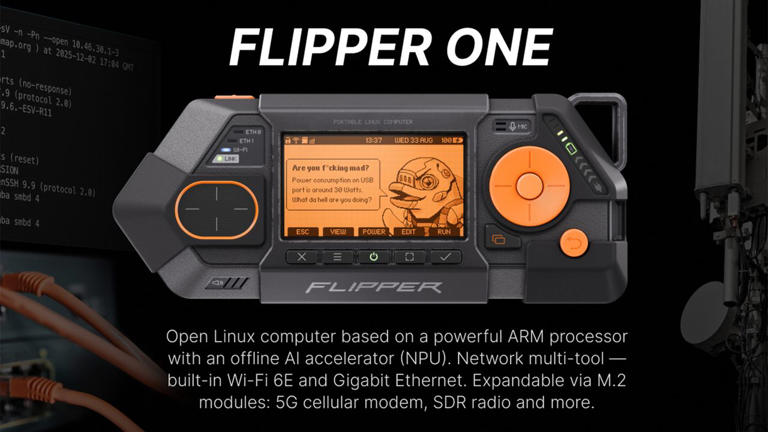 Flipper One computing multitool bristles with network, GPIO, and M.2 ...