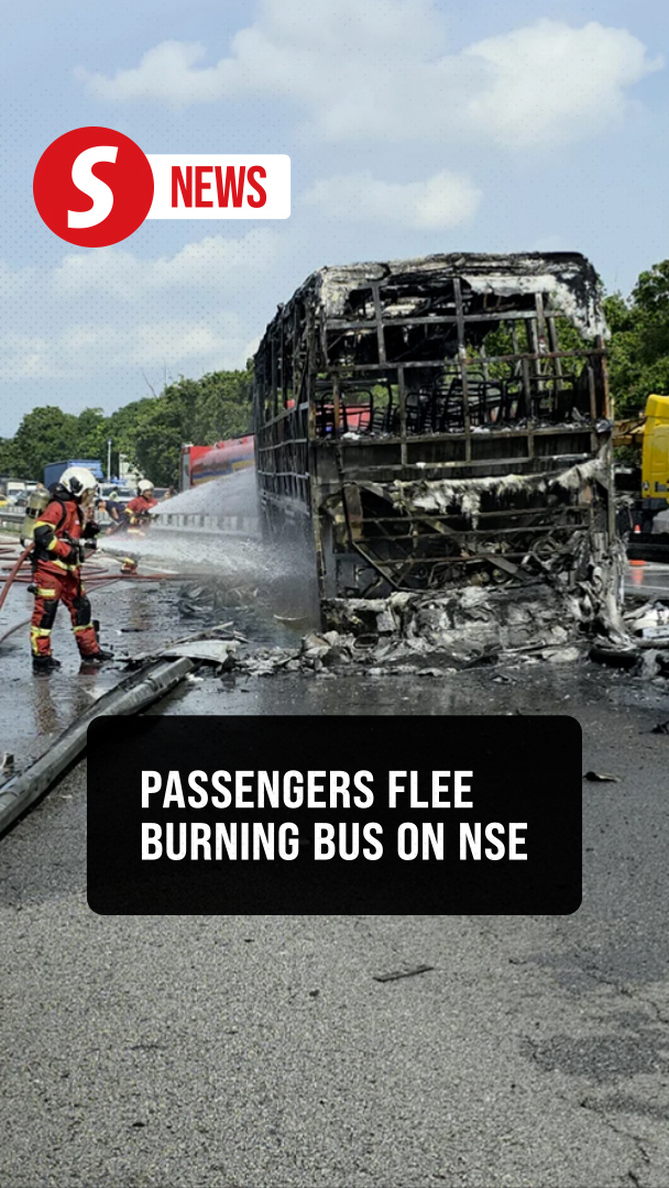Express bus catches fire on highway near Alor Gajah, 17 escape