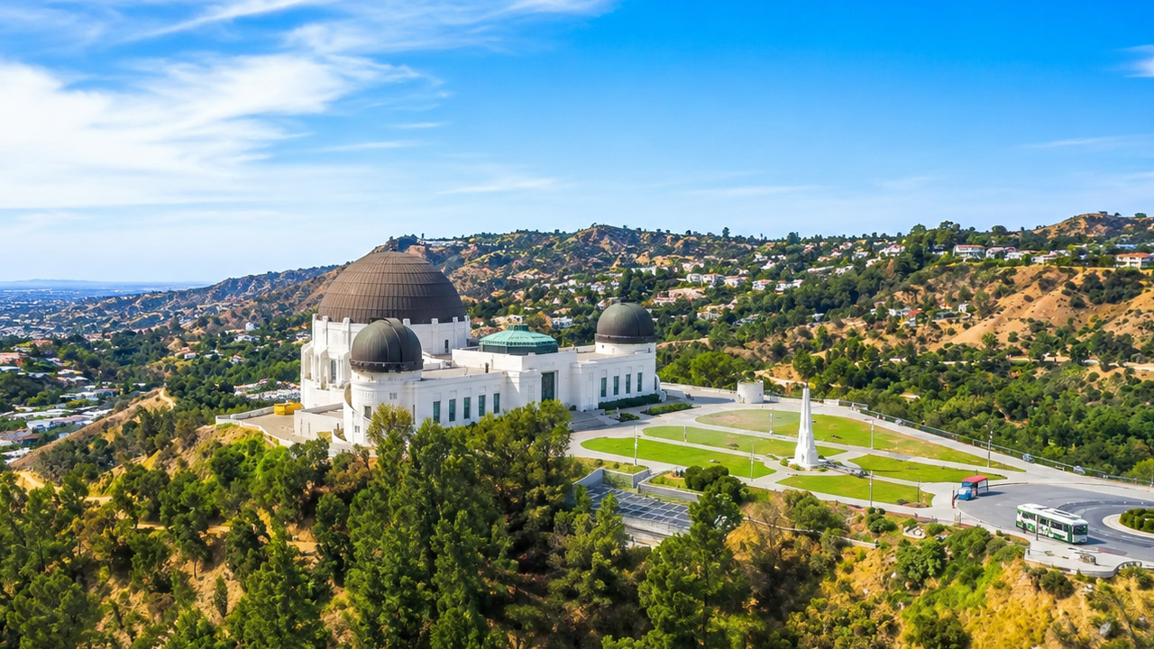 Explore Griffith Observatory above Los Angeles hills